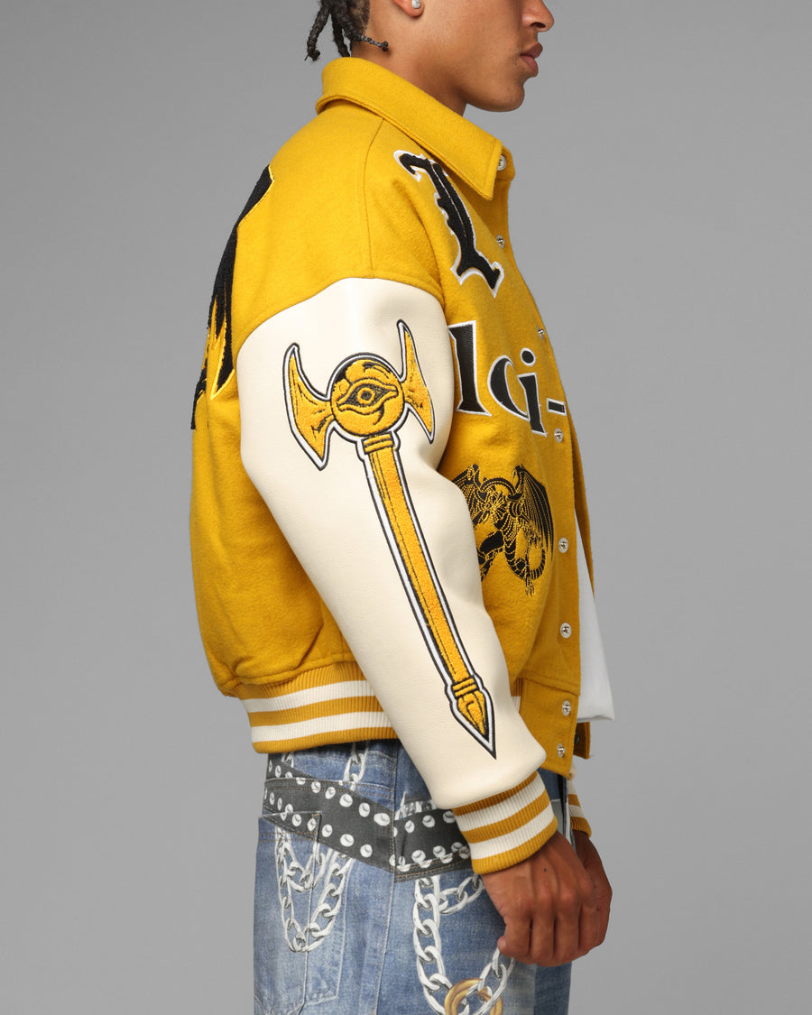 Loiter X Yu-Gi-Oh! Dragon Of Ra Varsity Jacket Off White/Yellow ...