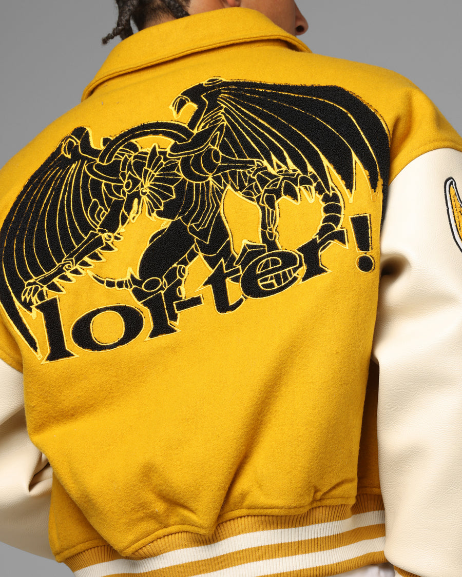 Loiter X Yu-Gi-Oh! Dragon Of Ra Varsity Jacket Off White/Yellow ...