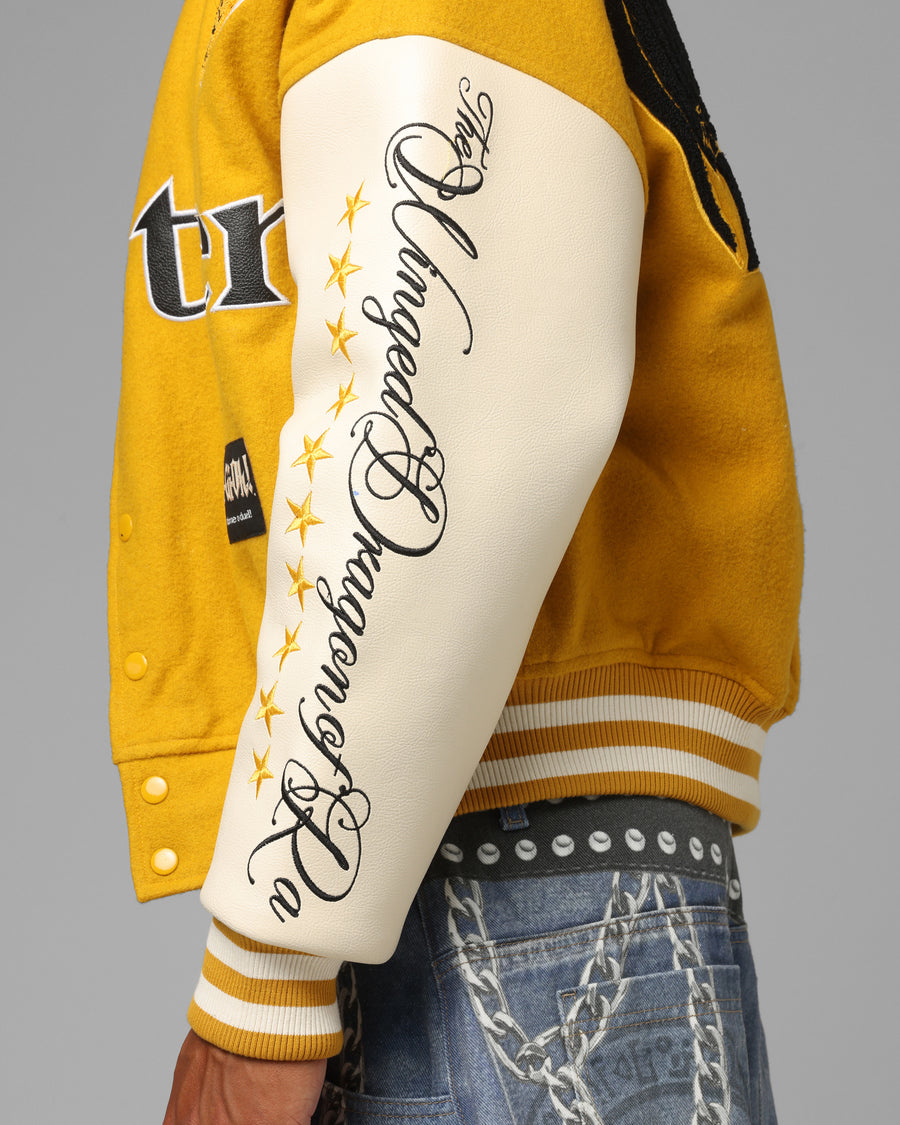 Loiter X Yu-Gi-Oh! Dragon Of Ra Varsity Jacket Off White/Yellow ...