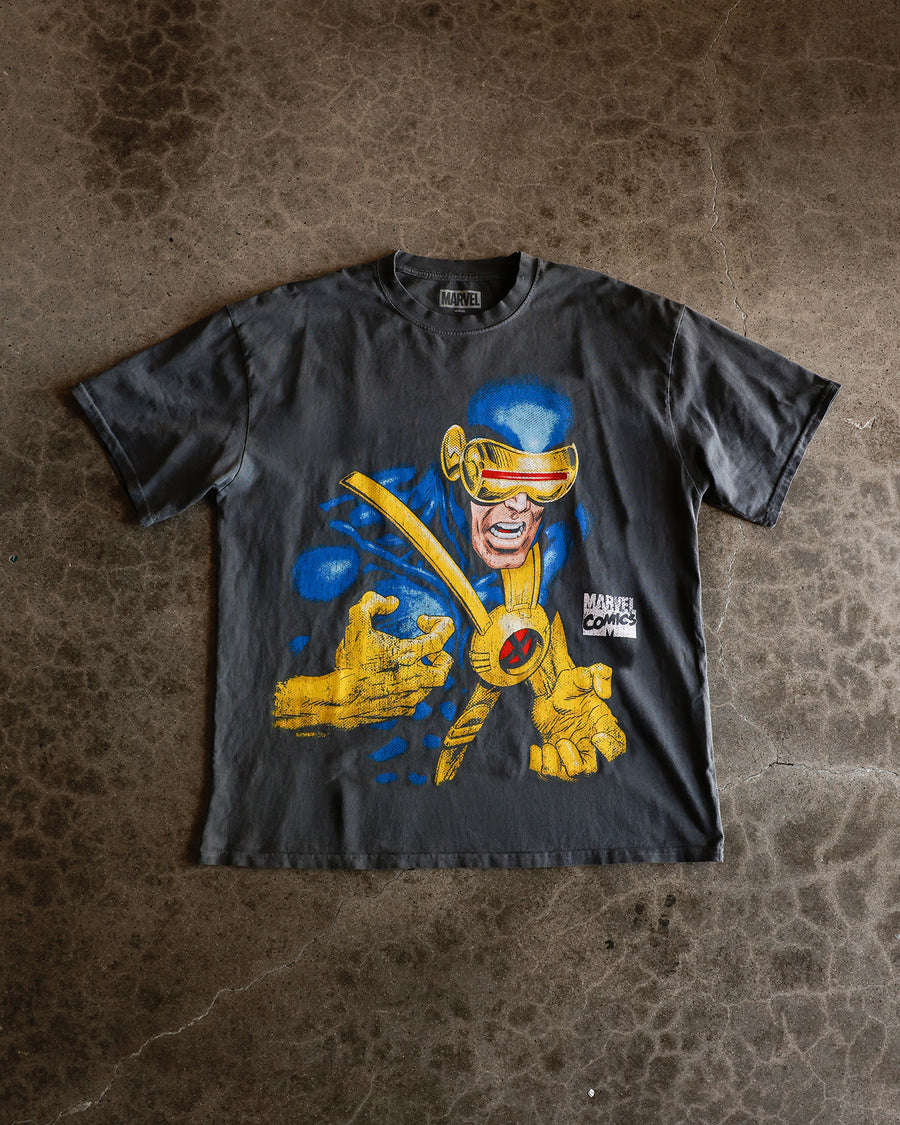 73Studio Marvel X-Men Cyclops Vintage T-Shirt Charcoal | Culture Kings US