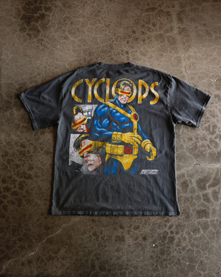 73Studio Marvel X-Men Cyclops Vintage T-Shirt Charcoal | Culture Kings US