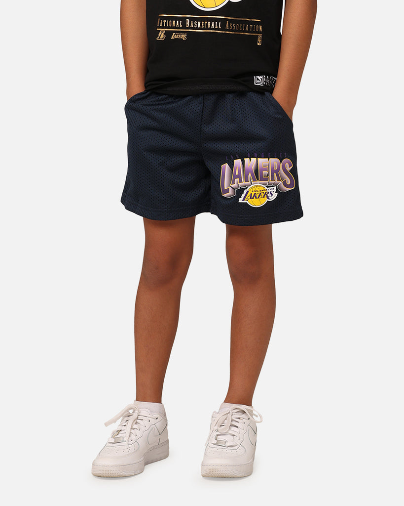 NBA Kids' Los Angeles Lakers Newark Mesh Shorts Navy | Culture Kings US