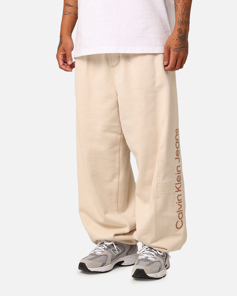 Calvin Klein Washed Monologo Hawk Pants Ivory | Culture Kings US