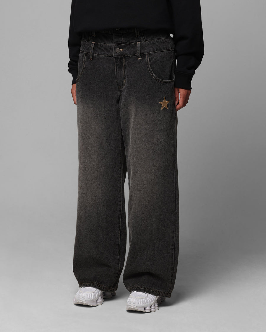 Loiter Star Layered Jeans Vintage Black | Culture Kings US