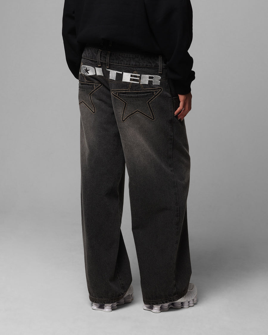 Loiter Star Layered Jeans Vintage Black | Culture Kings US