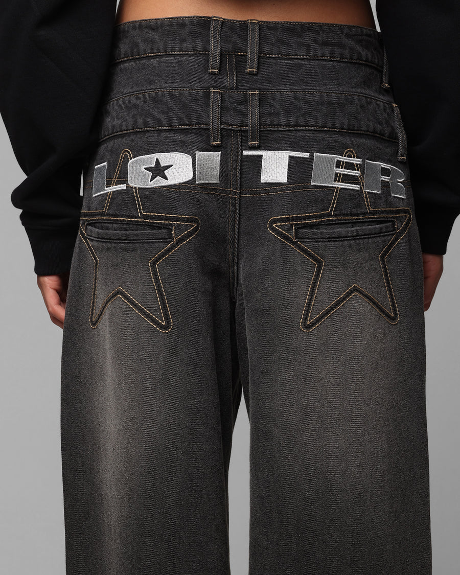 Loiter Star Layered Jeans Vintage Black | Culture Kings US