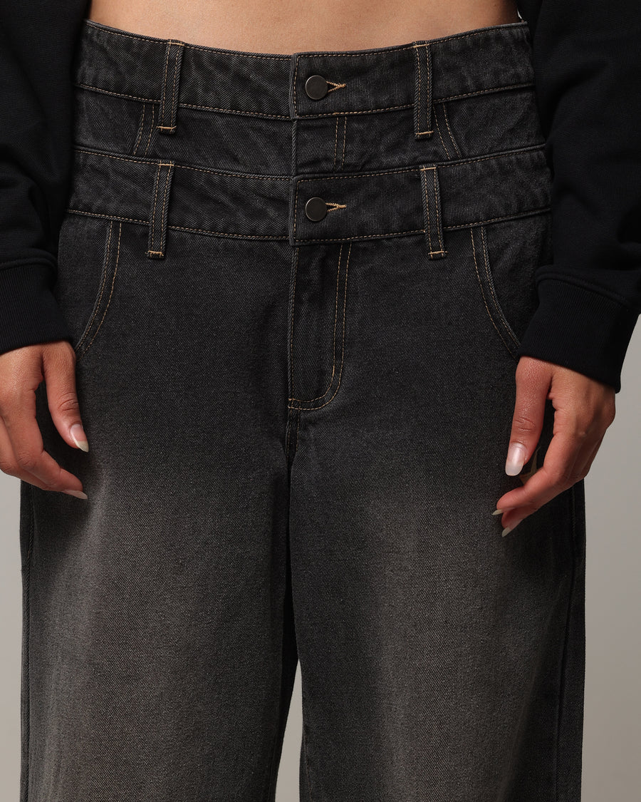 Loiter Star Layered Jeans Vintage Black | Culture Kings US