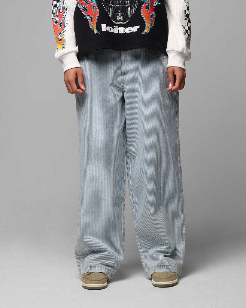 Loiter Collateral Baggy Jeans Blue Pin Stripe | Culture Kings US