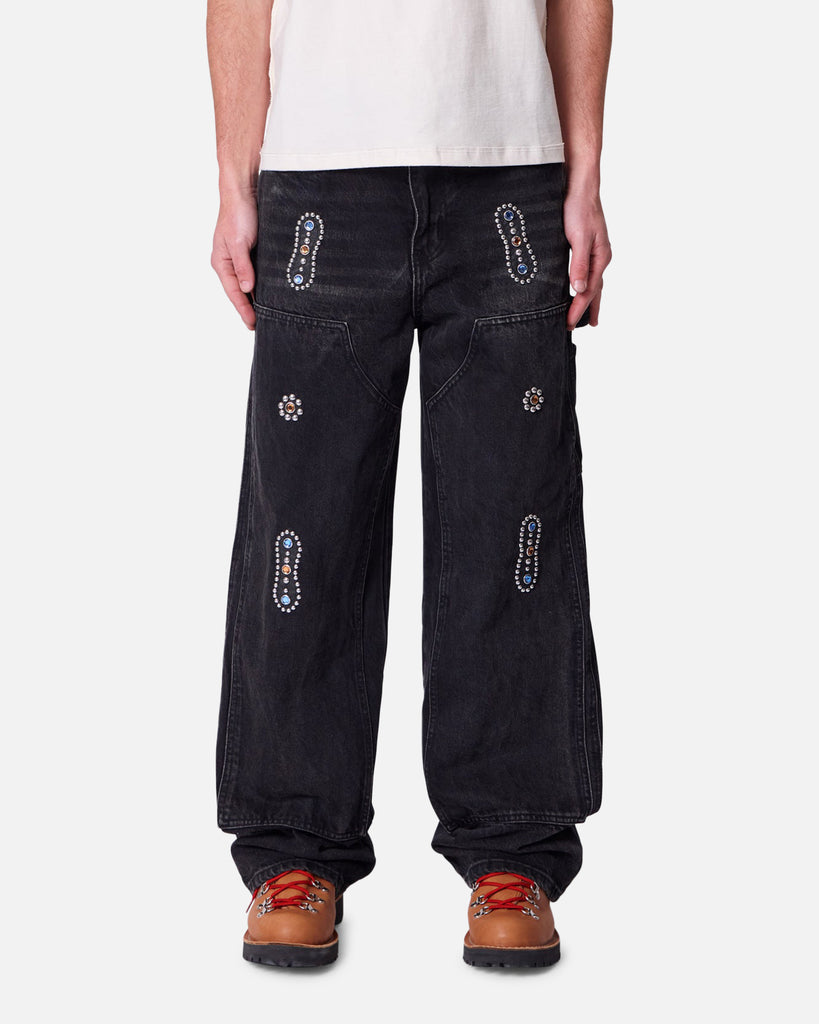 MNML Ultra Baggy Western Jewel Jeans Washed Black | Culture Kings US