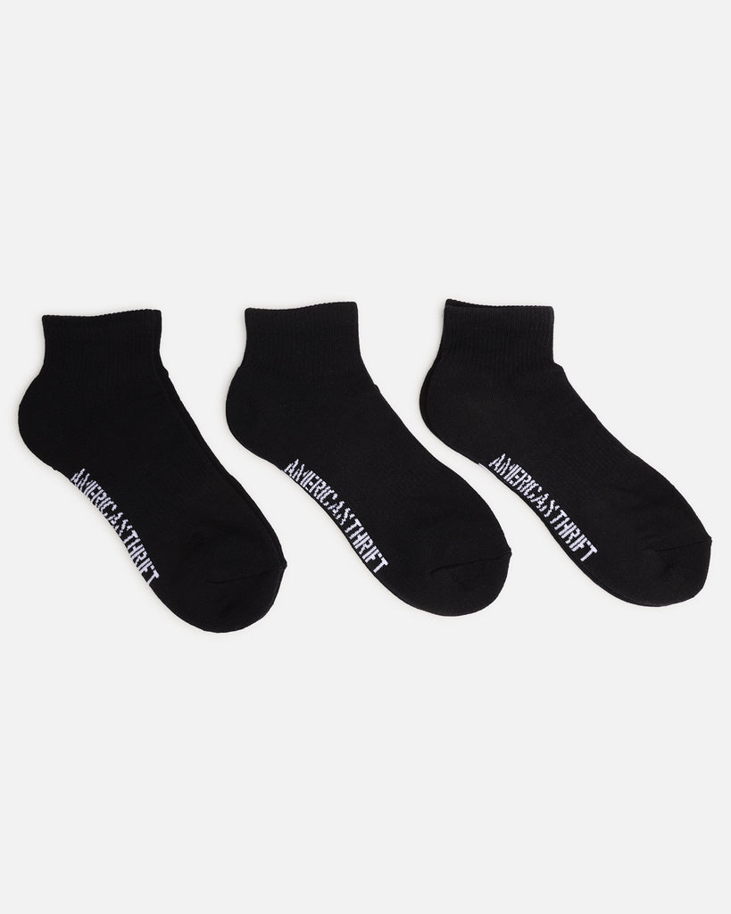 American Thrift Classic Ankle Socks 3 Pack Black | Culture Kings US