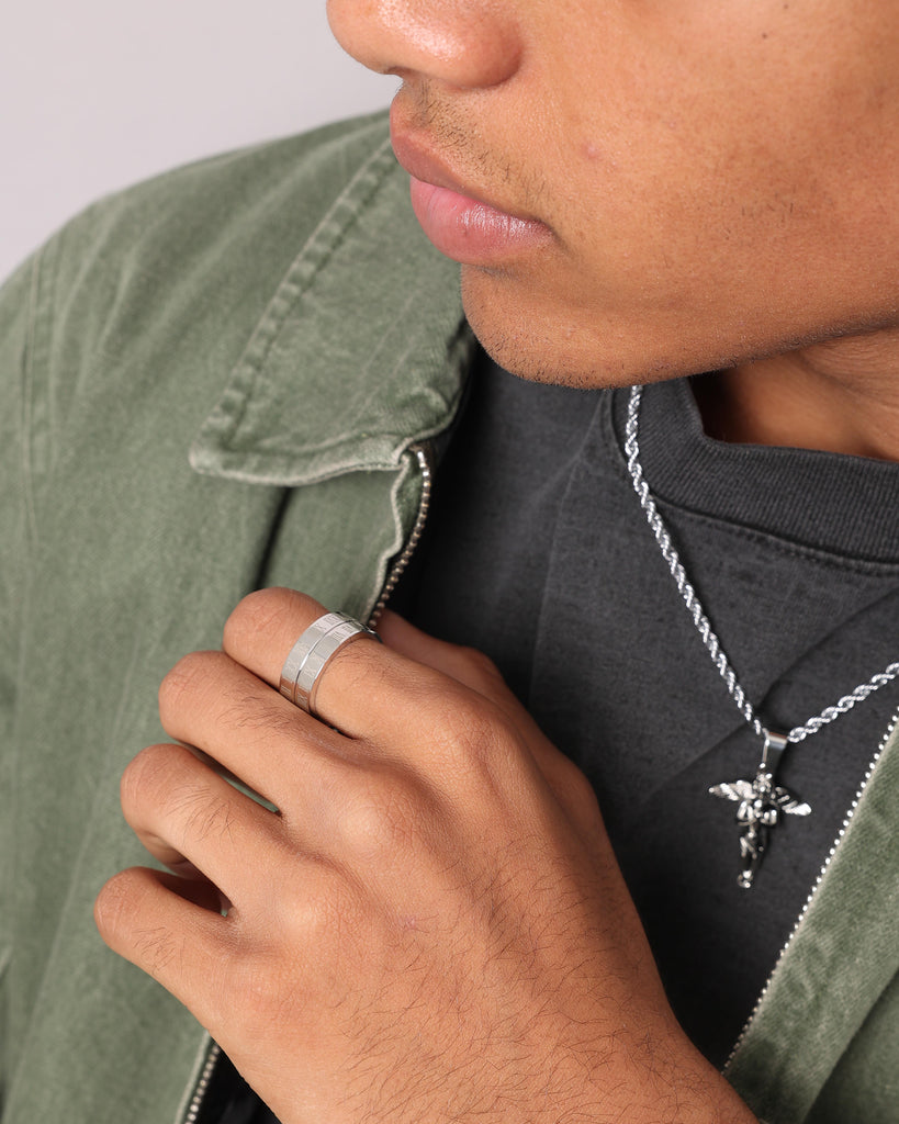 NXS Roman Rotating Ring White Gold | Culture Kings US