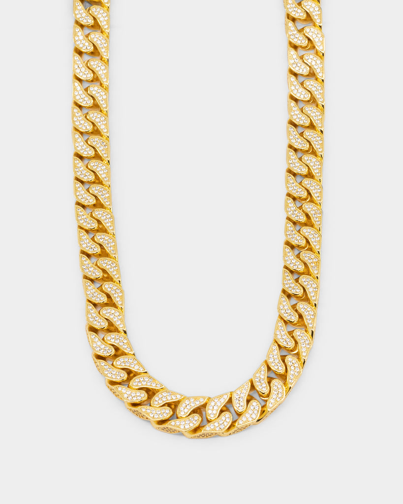 NXS Goliath Iced Curb Chain Iced Gold | Culture Kings US