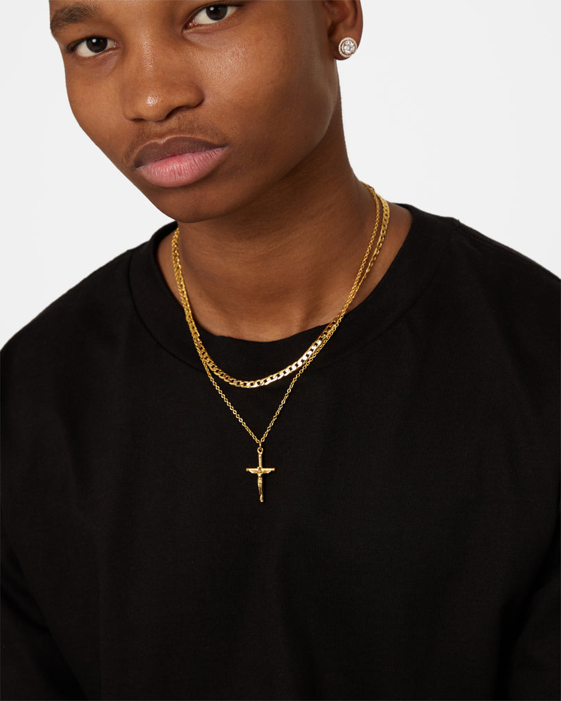 NXS Crucifix Chain Set Gold | Culture Kings US