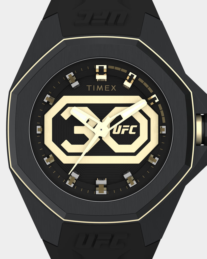 UFC X Timex Watches UFC Pro 45mm 30th Anniversary Watch Black/Gold ...