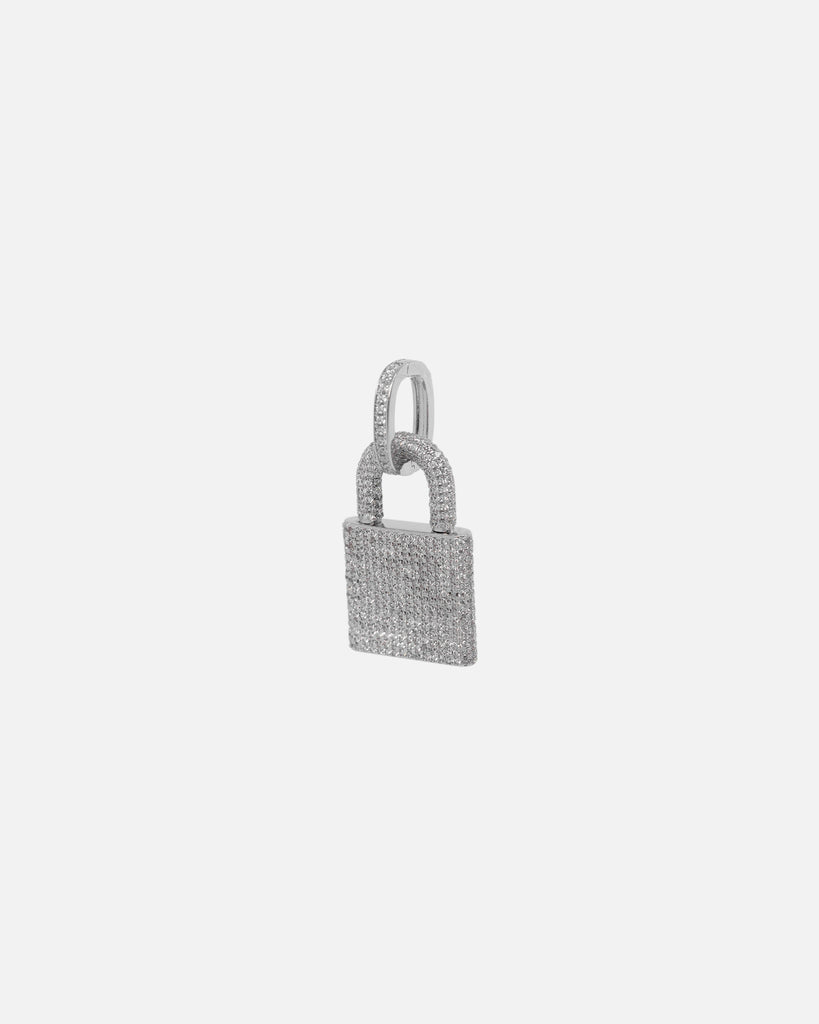 NXS Iced Padlock Pendant Iced White Gold | Culture Kings US