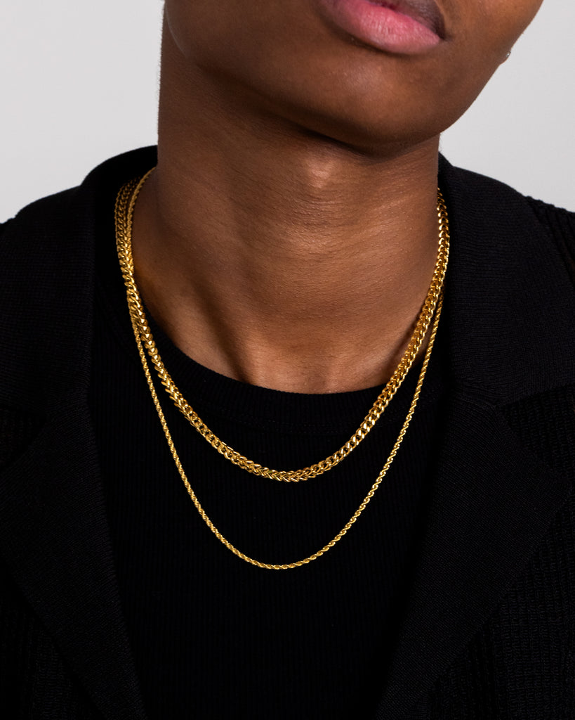 NXS Franco Rope Chain Set Gold | Culture Kings US