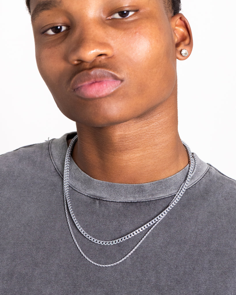 NXS Franco Rope Chain Set White Gold | Culture Kings US