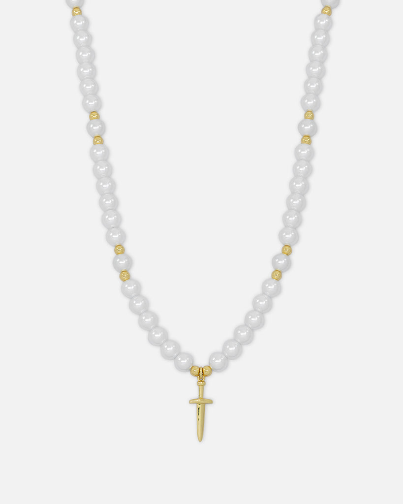 NXS Dagger Pearl Necklace Pearl/Gold | Culture Kings US