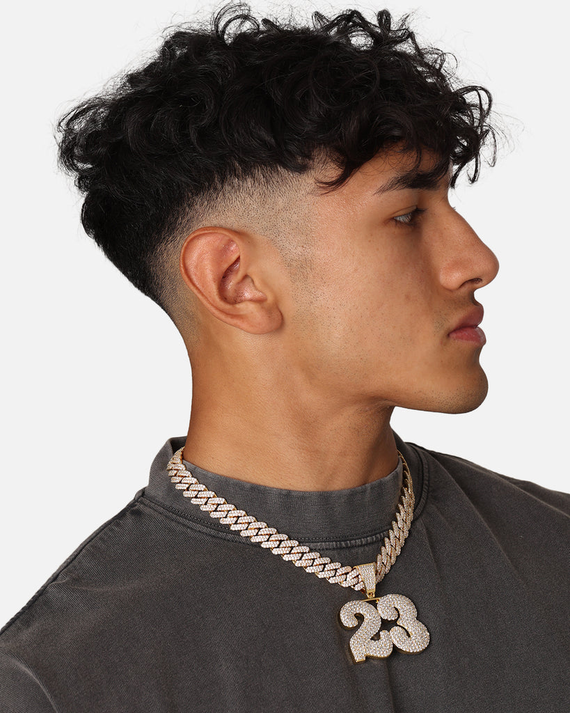 Saint Morta Iced 23 Pendant Iced Gold | Culture Kings US