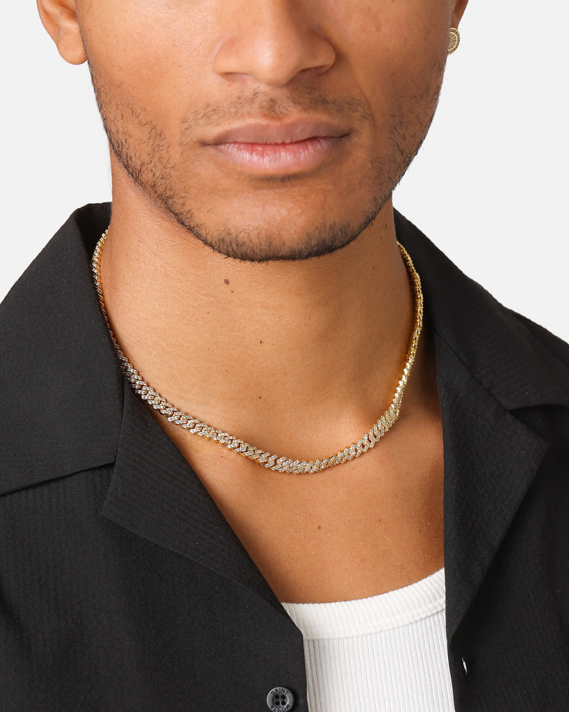 Saint Morta 6mm Iced Cuban Prong Chain Iced Gold | Culture Kings US