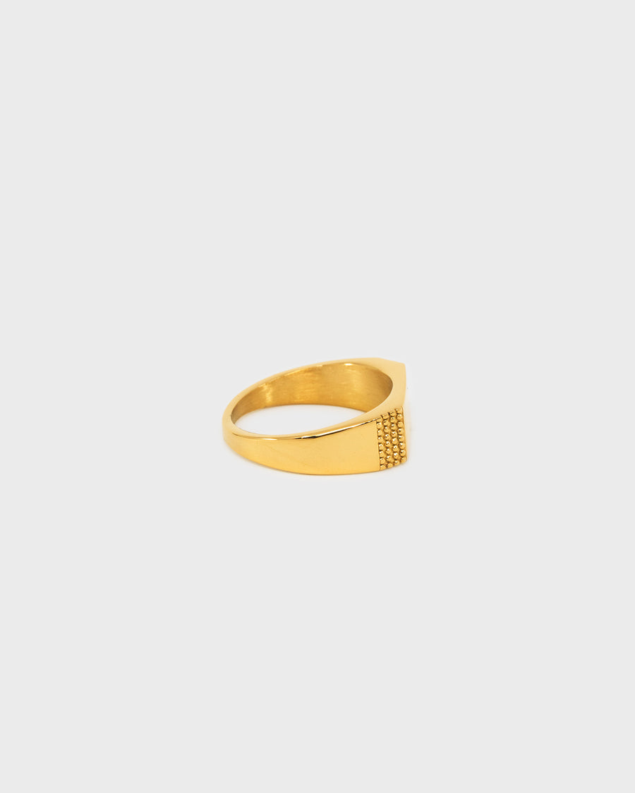 Saint Morta Adrian Bar Signet Ring Gold | Culture Kings US