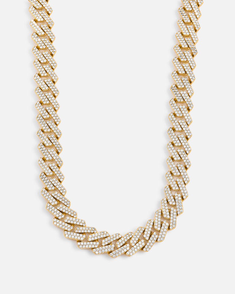 Saint Morta 18" 14mm Iced Interlink Chain Iced Gold | Culture Kings US