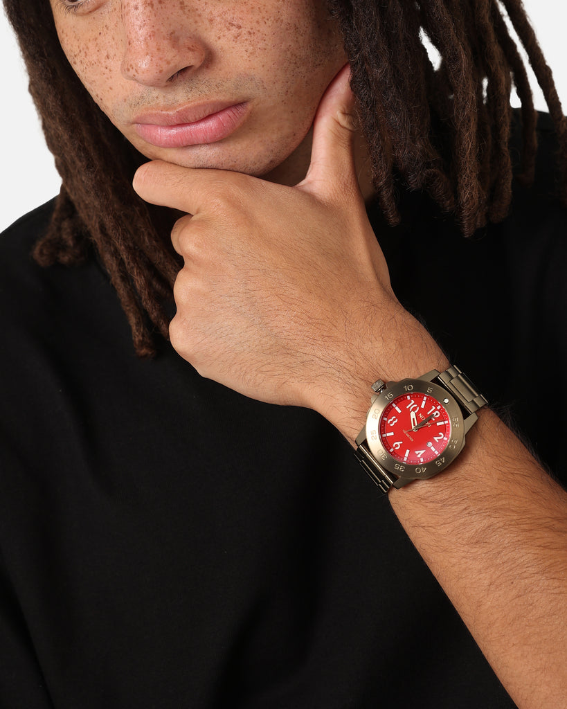 Nixon Smyth 44 Watch Khaki/Red | Culture Kings US
