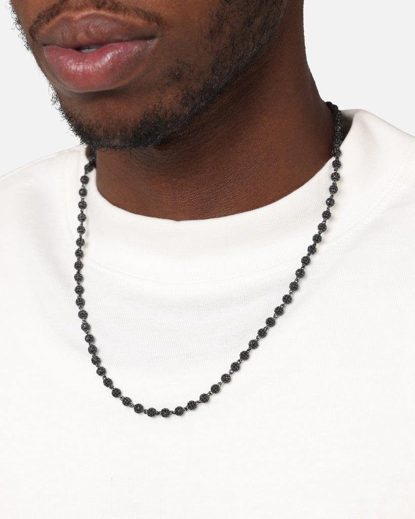 Saint Morta 4mm Iced Ball Chain Iced Black | Culture Kings US