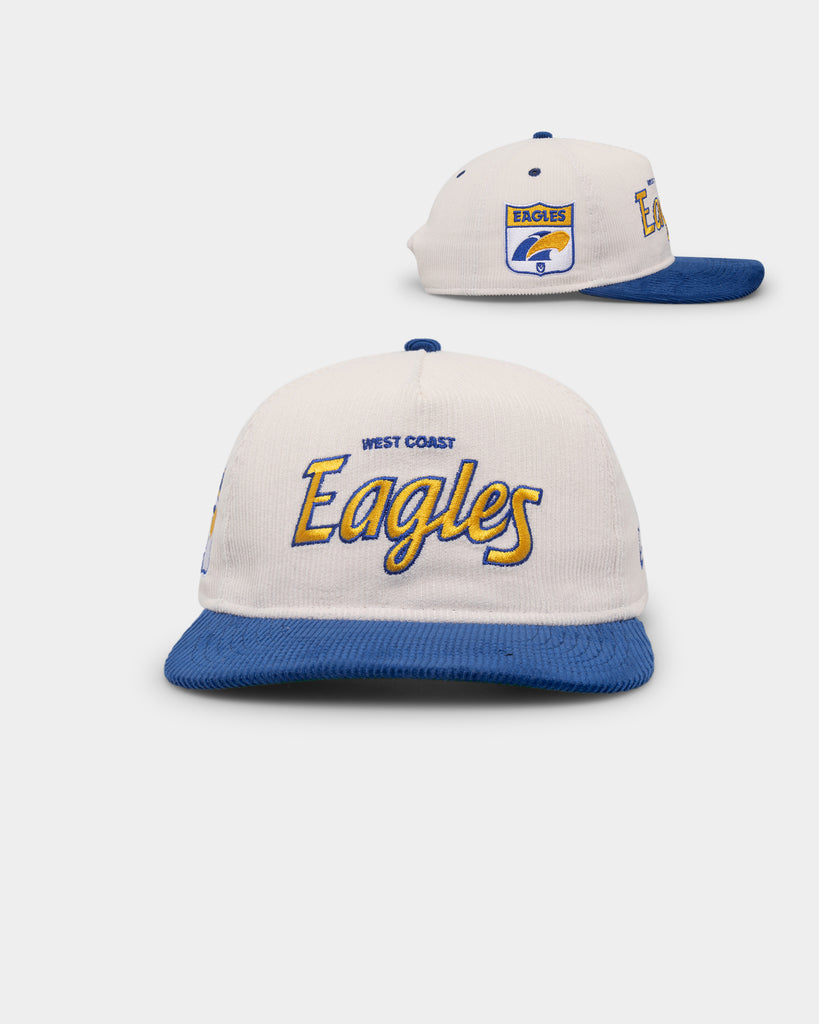 New Era West Coast Eagles "AFL Cord Script" Golfer Snapback Chrome/OTC ...