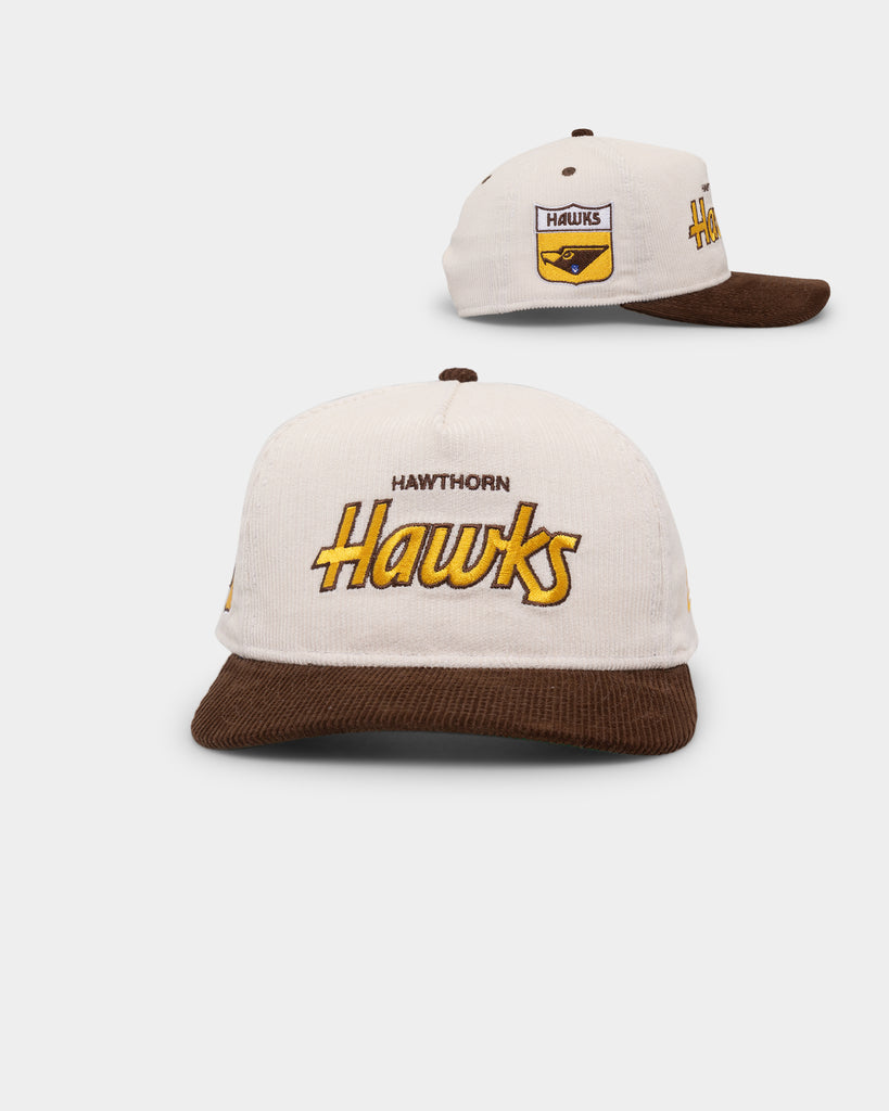 New Era Hawthorn Hawks "AFL Cord Script" Golfer Snapback Chrome/OTC ...