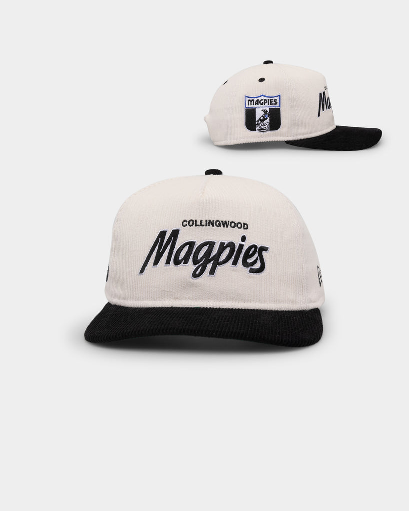 New Era Collingwood Magpies "AFL Cord Script" Golfer Snapback Chrome/O ...