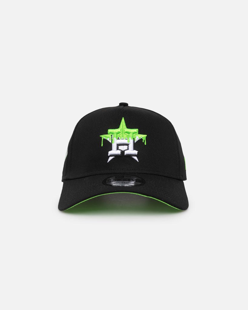 New Era Houston Astros "Drip Logo" 9FORTY A-Frame Snapback Black/White ...