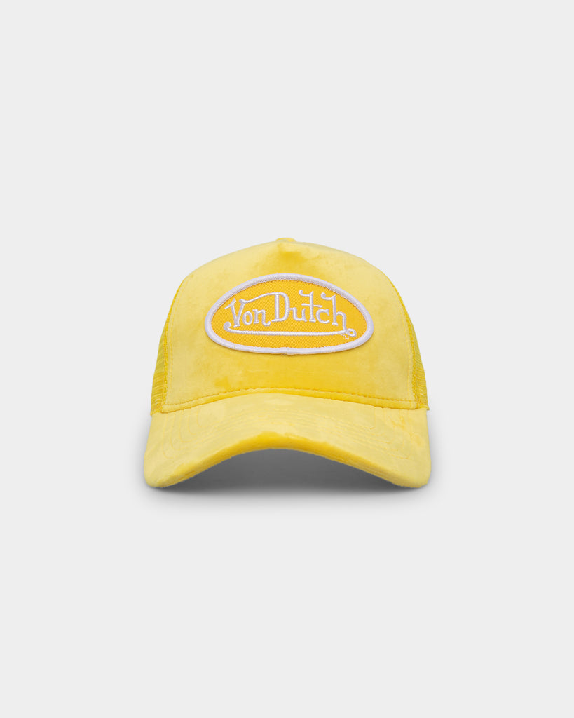 Von Dutch Lemon Velvet Trucker Snapback Lemon | Culture Kings US