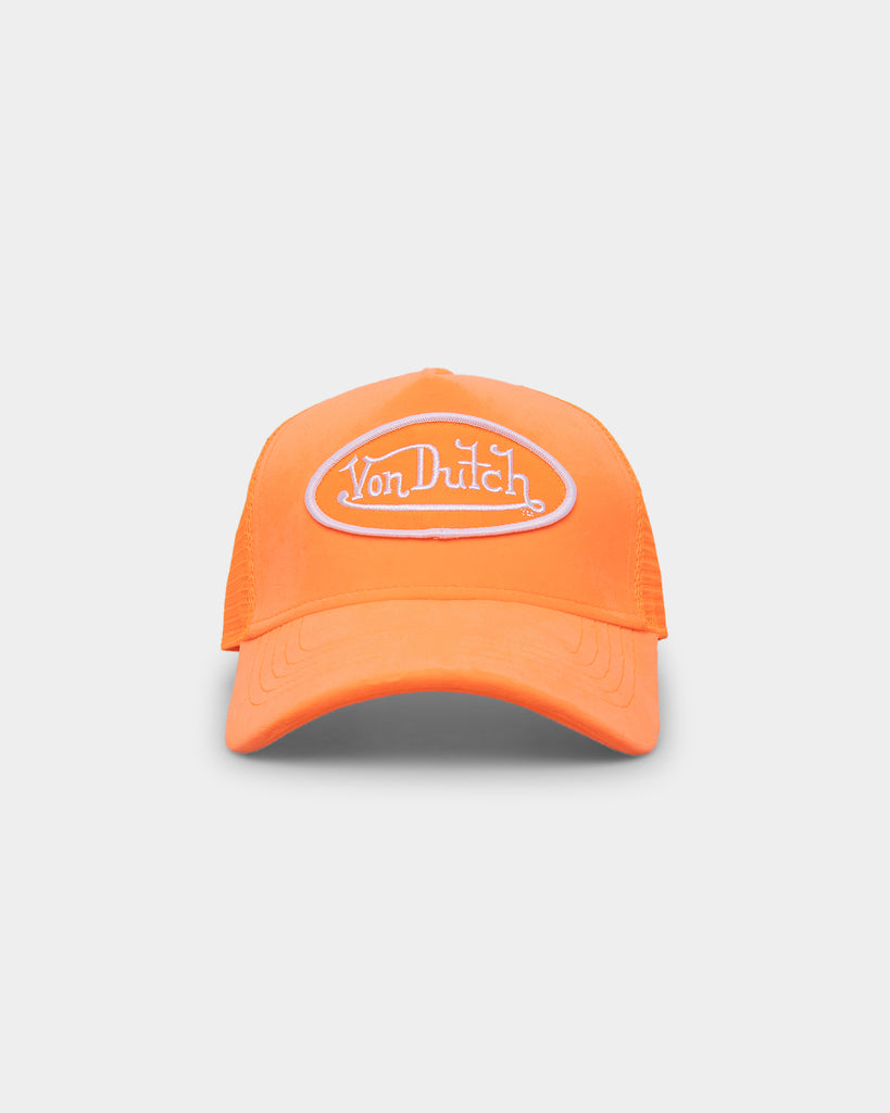 Von Dutch Neon Orange Velvet Trucker Snapback Neon Orange | Culture ...