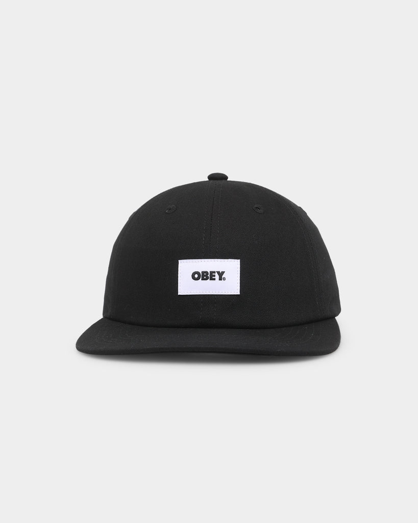 Obey Bold Label Organic 6-Panel Strapback Black | Culture Kings US