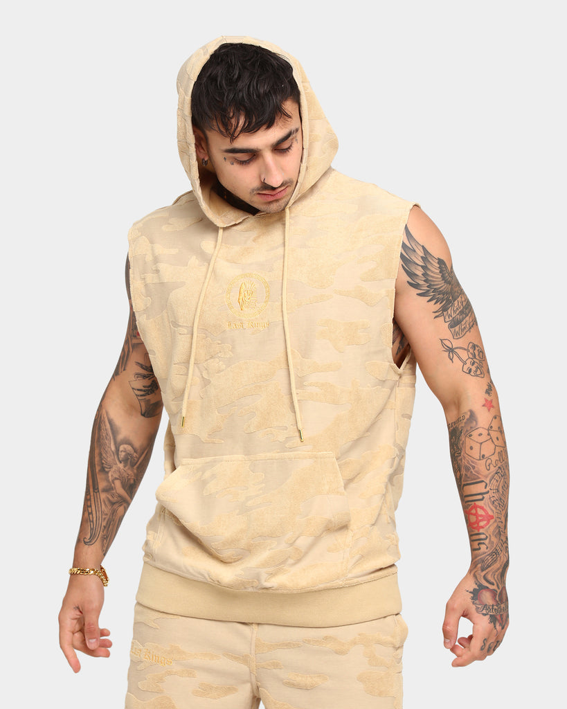 Last Kings Camo De Luxe Sleeveless Hood Tan | Culture Kings US