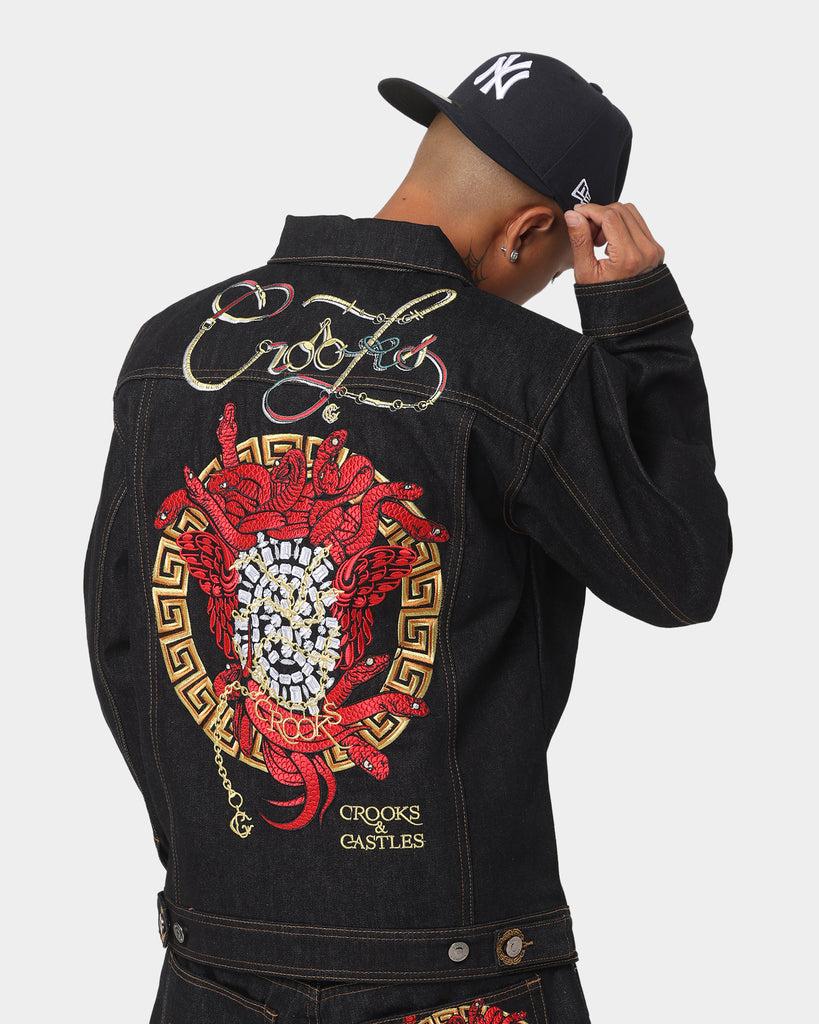 Crooks & Castles Medusa Diamond Denim Jacket Denim | Culture Kings US