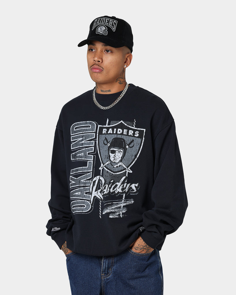 Mitchell & Ness Las Vegas Raiders Vintage Zig Zag Crewneck Faded Black ...