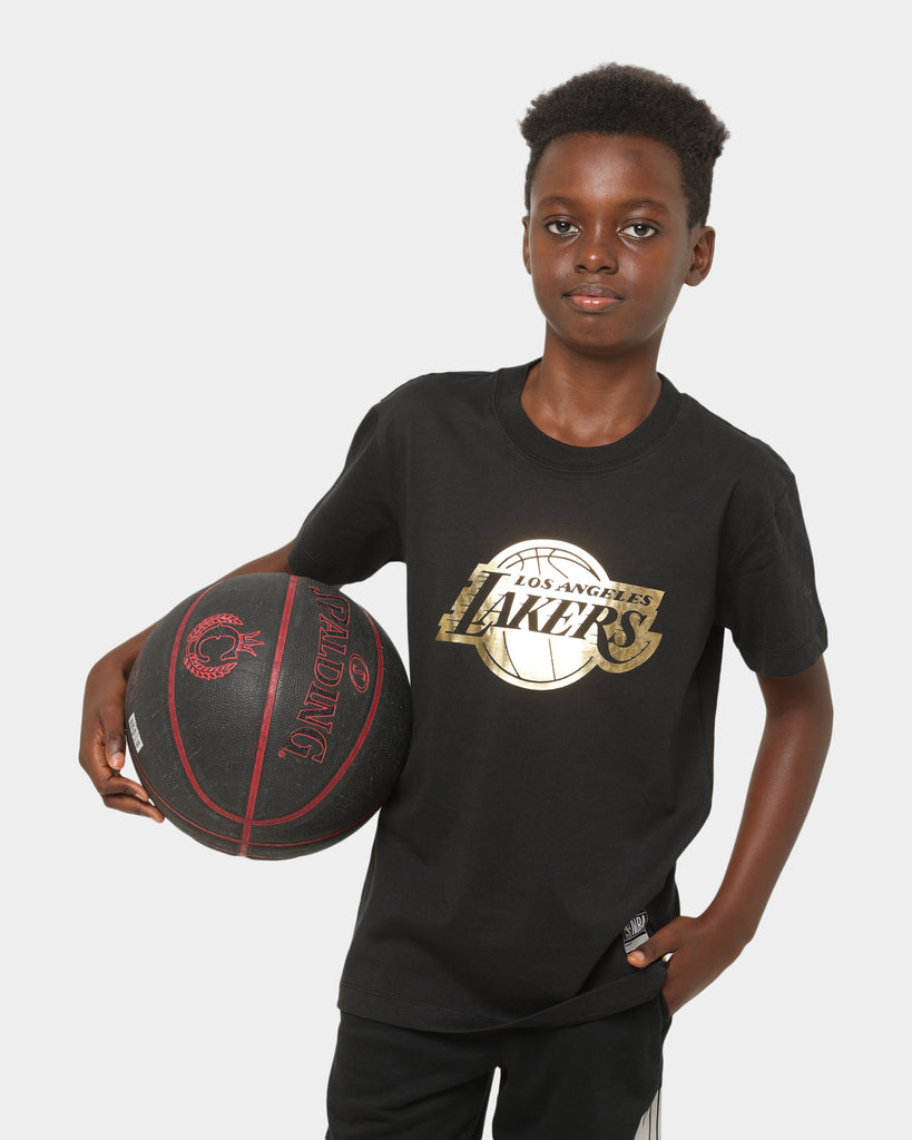 NBA Kids' Los Angeles Lakers Gold Foil Team Logo T-Shirt Black ...