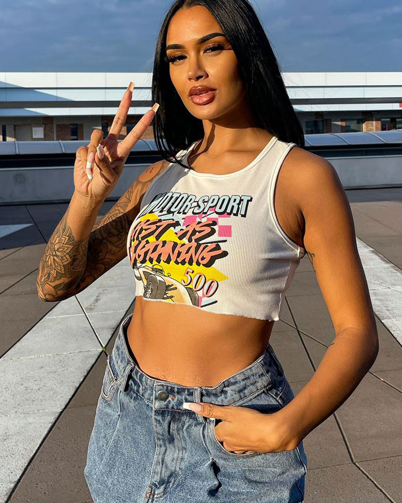 XXIII Ryleigh Motor Sport Tank Singlet White | Culture Kings US