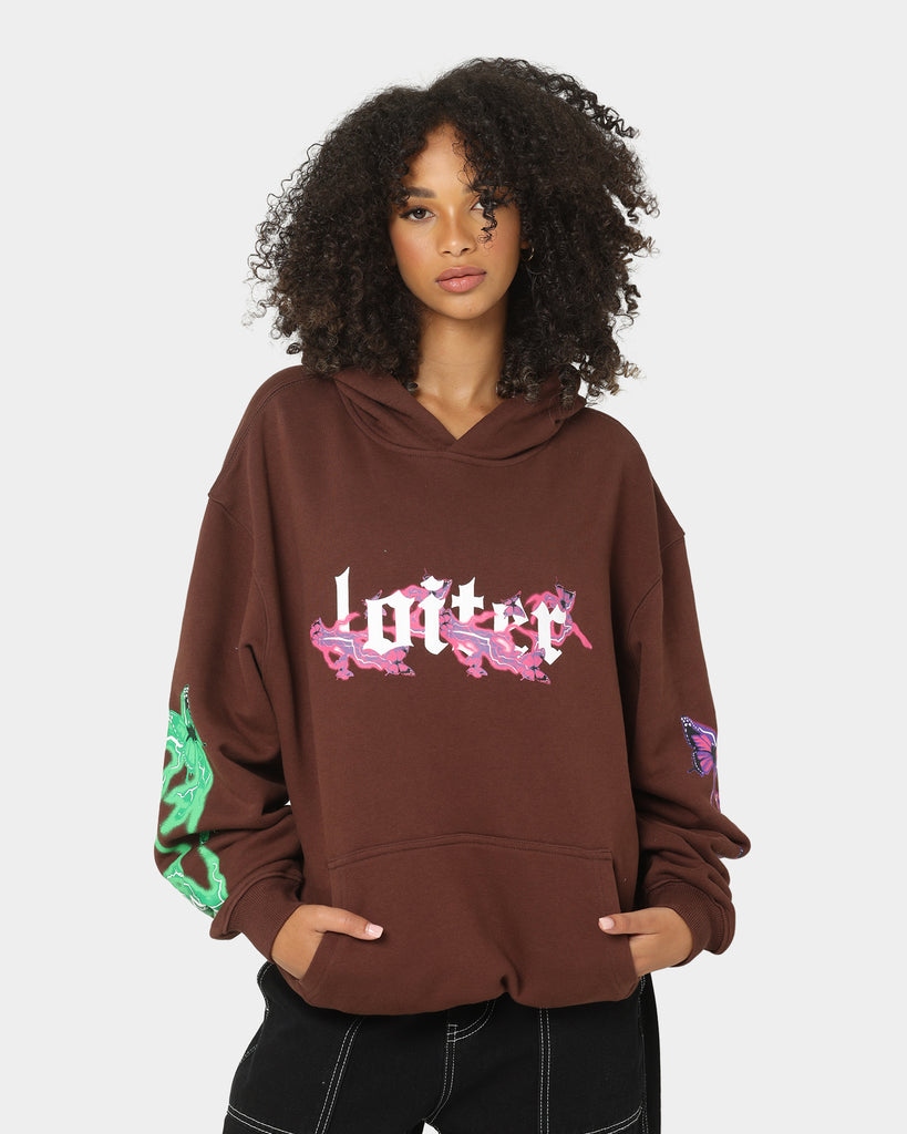 Loiter Electro Butterfly Hoodie Brown | Culture Kings US