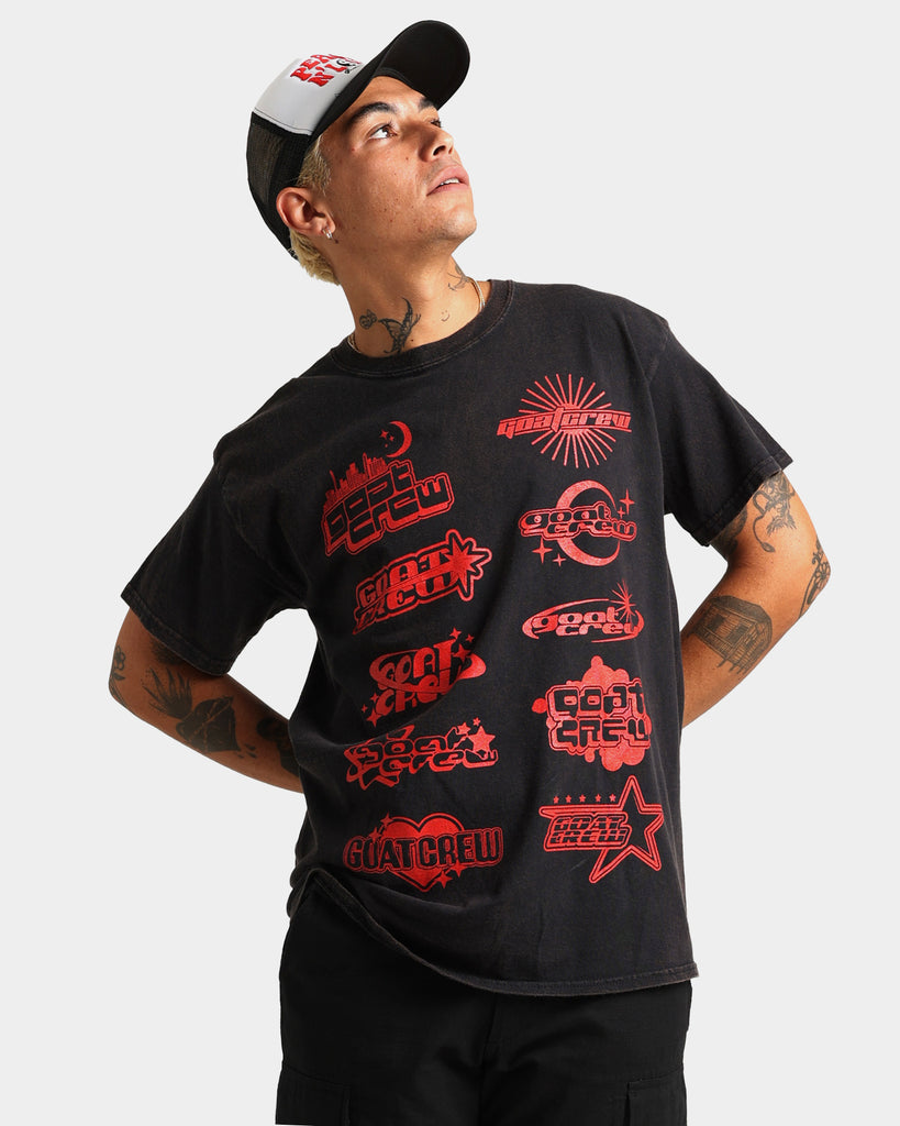 Goat Crew Red Thunder Vintage T-Shirt Black Wash | Culture Kings US