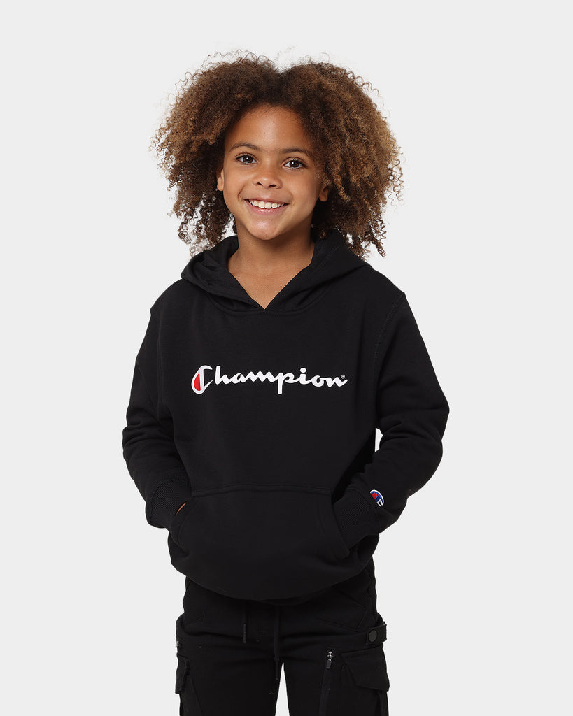 Champion Kids' Script Hoodie Black | Culture Kings US