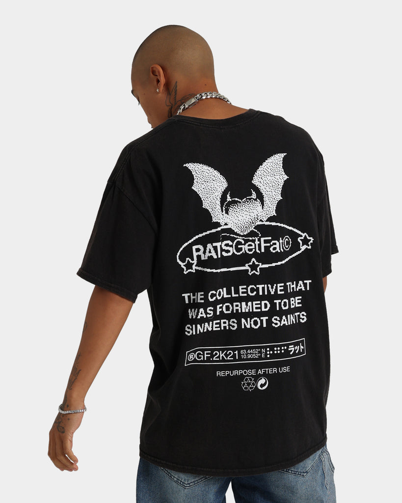 Rats Get Fat Digital Demon Vintage T-Shirt Black Wash | Culture Kings US