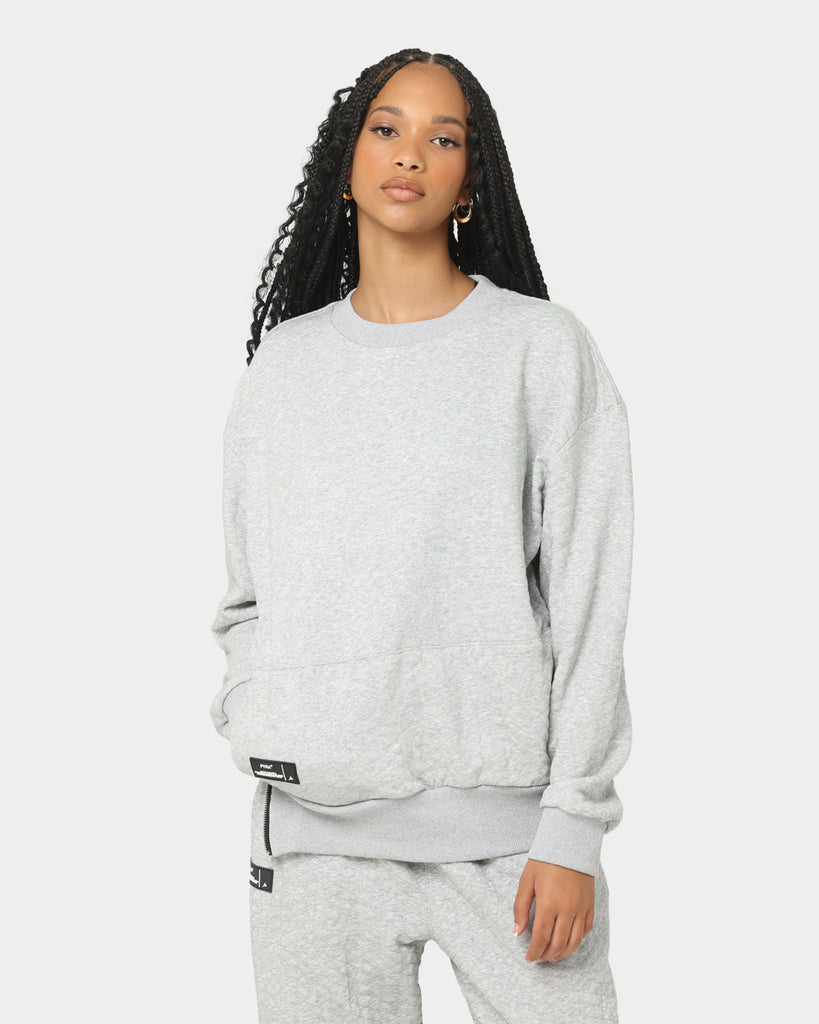 PYRA Women's Quilt Crew Sweater Grey Marle | Culture Kings US