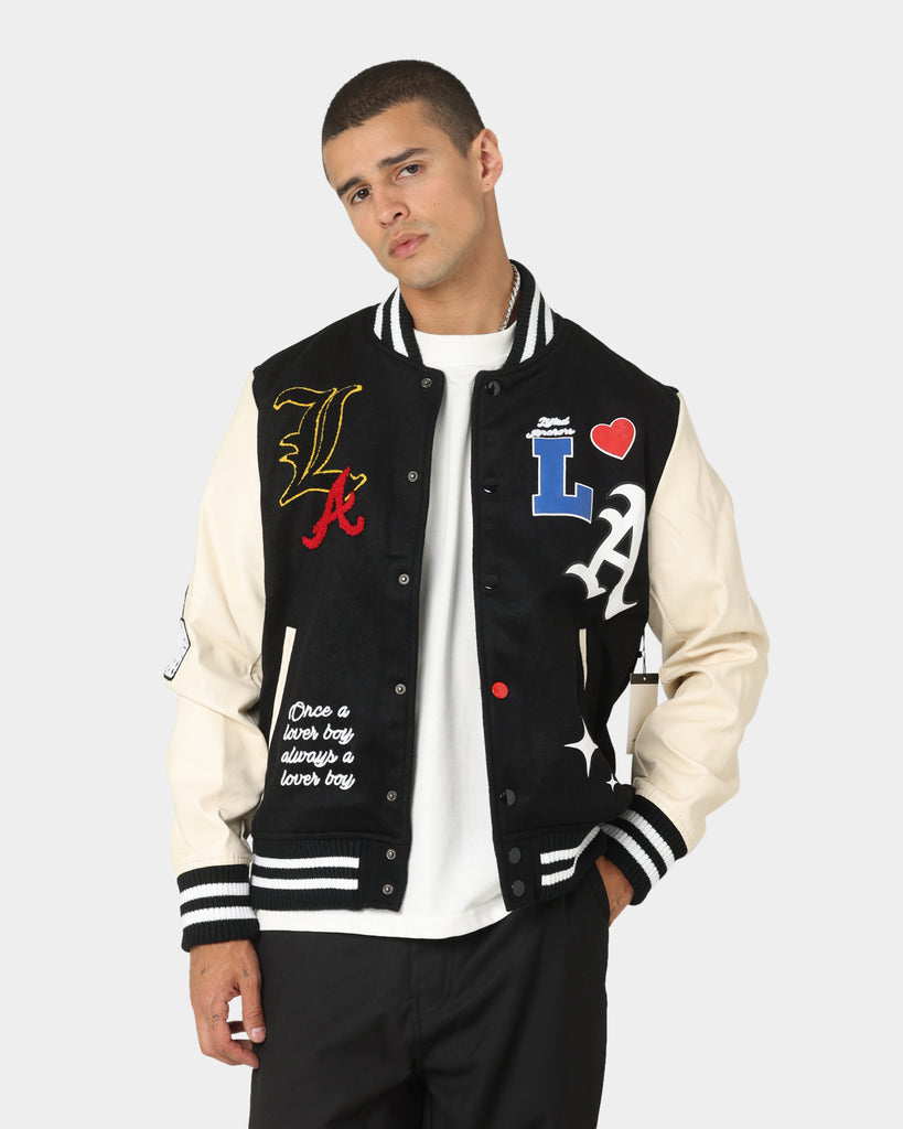 Lifted Anchors State Chenille Varsity Jacket Black | Culture Kings US