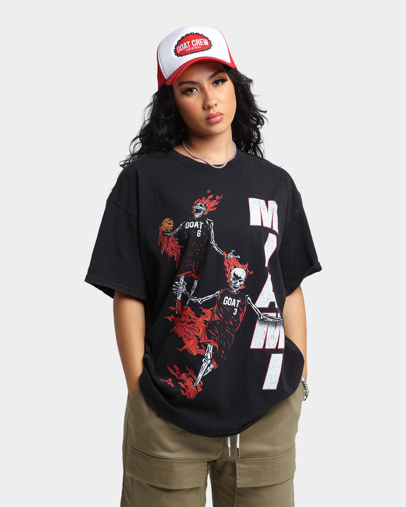Goat Crew Team Miami Vintage T-Shirt Black Wash | Culture Kings US
