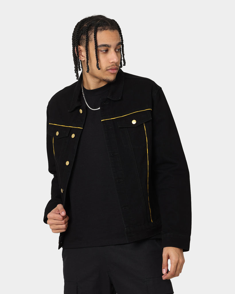 Last Kings Piping Denim Jacket Black Denim | Culture Kings US