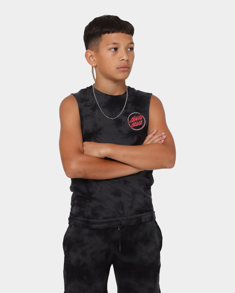Santa Cruz Kids' Checked Out Flamed Dot Muscle T-Shirt Black/Black Tie ...
