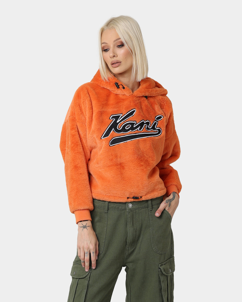 Karl Kani Varsity Plush Oversized Hoodie Orange | Culture Kings US
